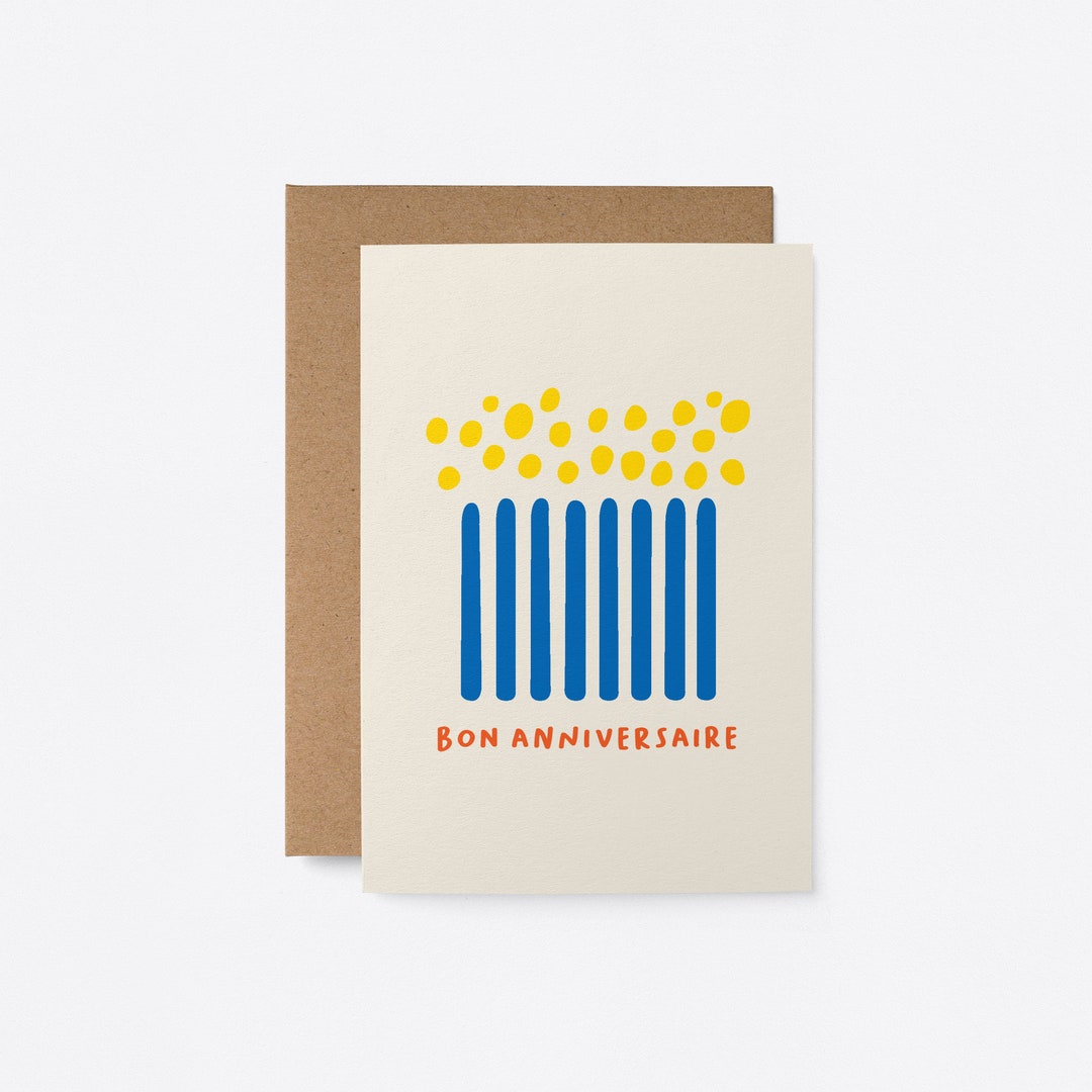 Bon Anniversaire French Birthday Card - Etsy UK