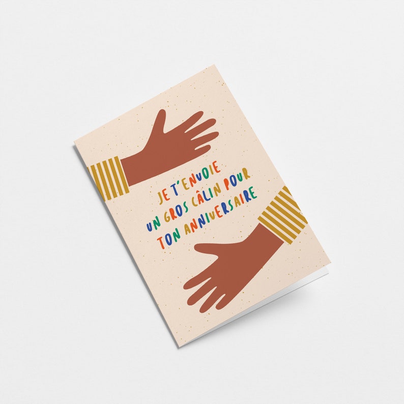 Je Tenvoie Un Gros Câlin Pour Ton Anniversaire Carte De Voeux French ...