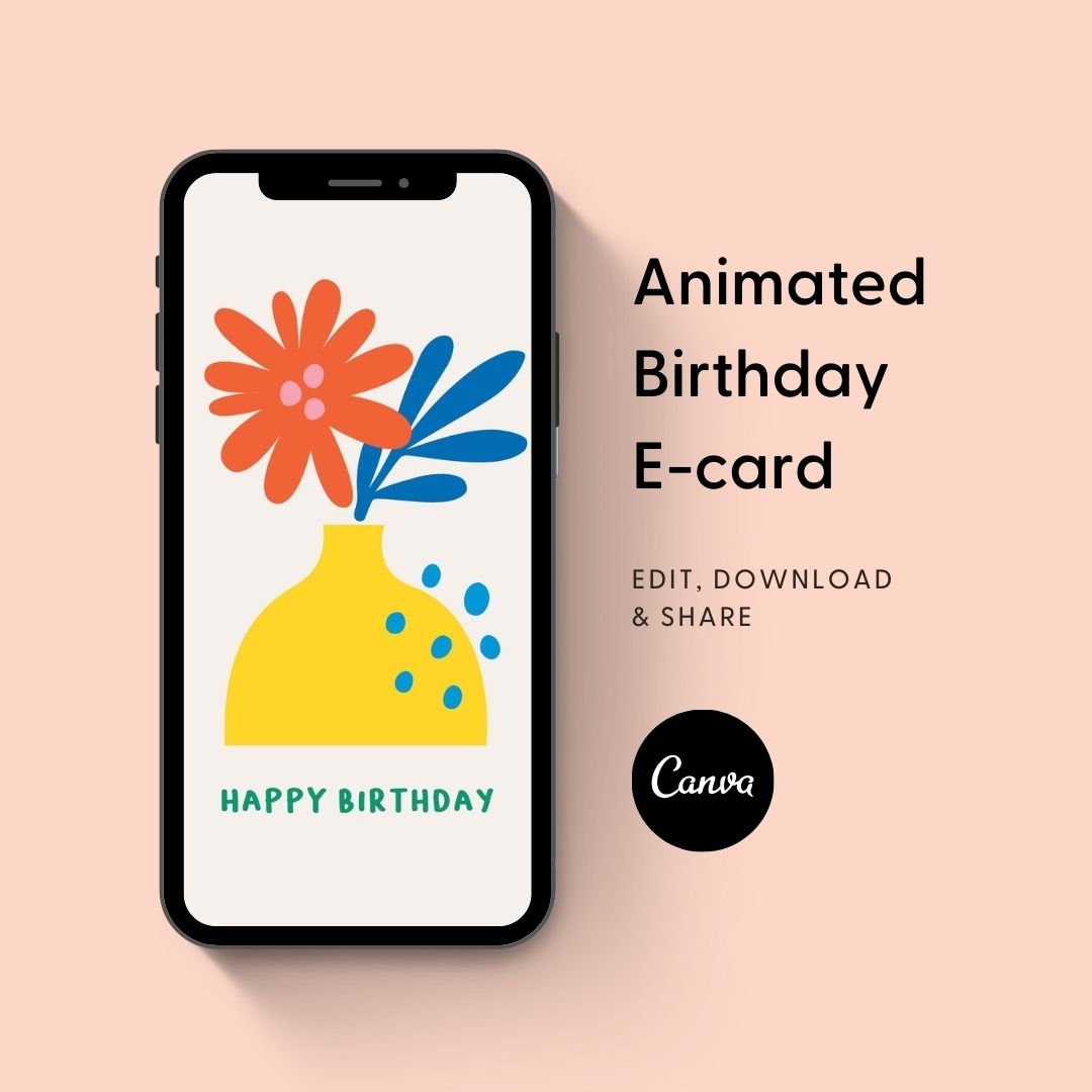 Editable Birthday E-card Animated Greeting Card Easy to Edit, Quick to ...