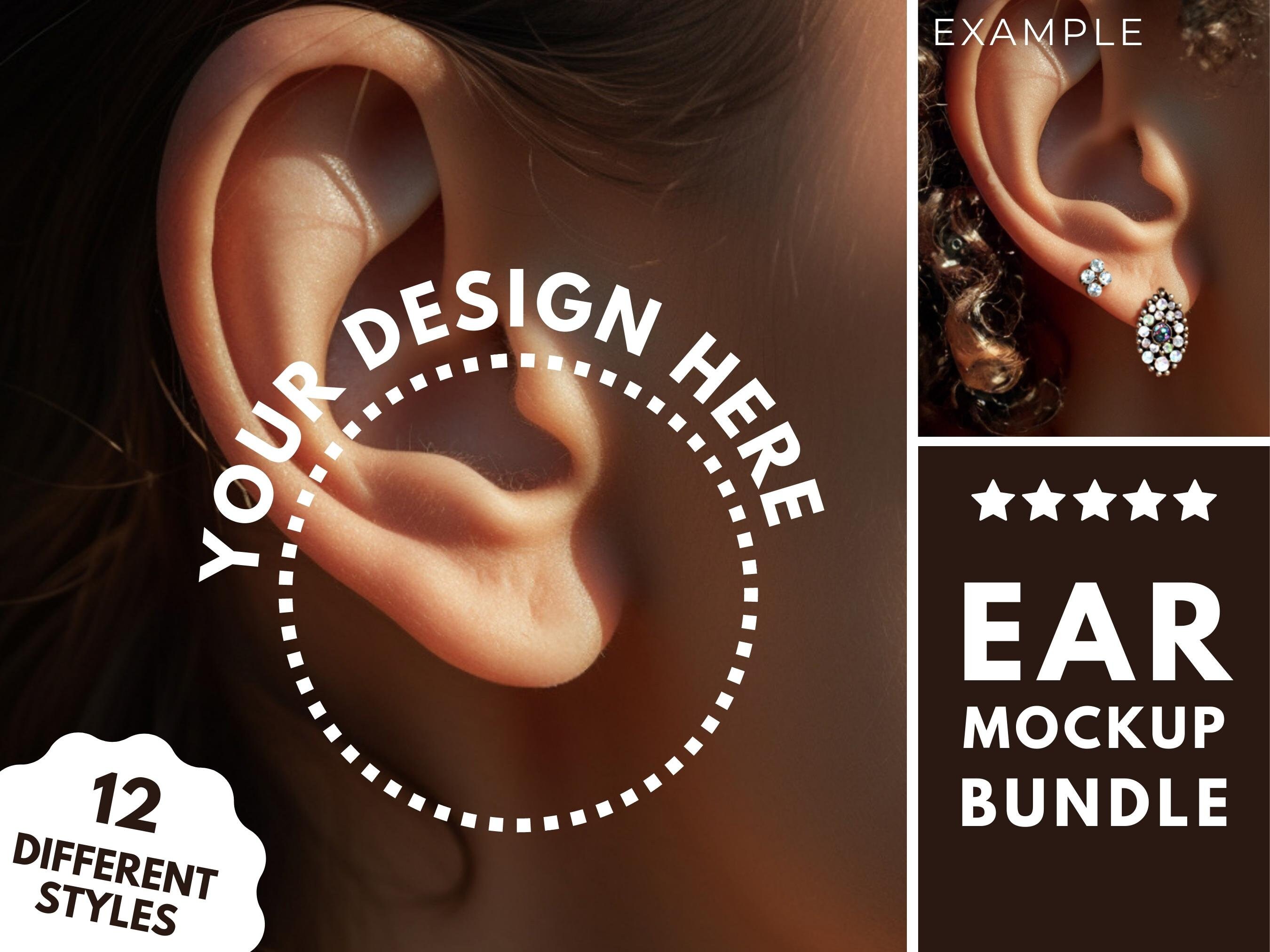 Ears for Your Own Earrings Mockup Bundle Space for Individual Jewelery ...