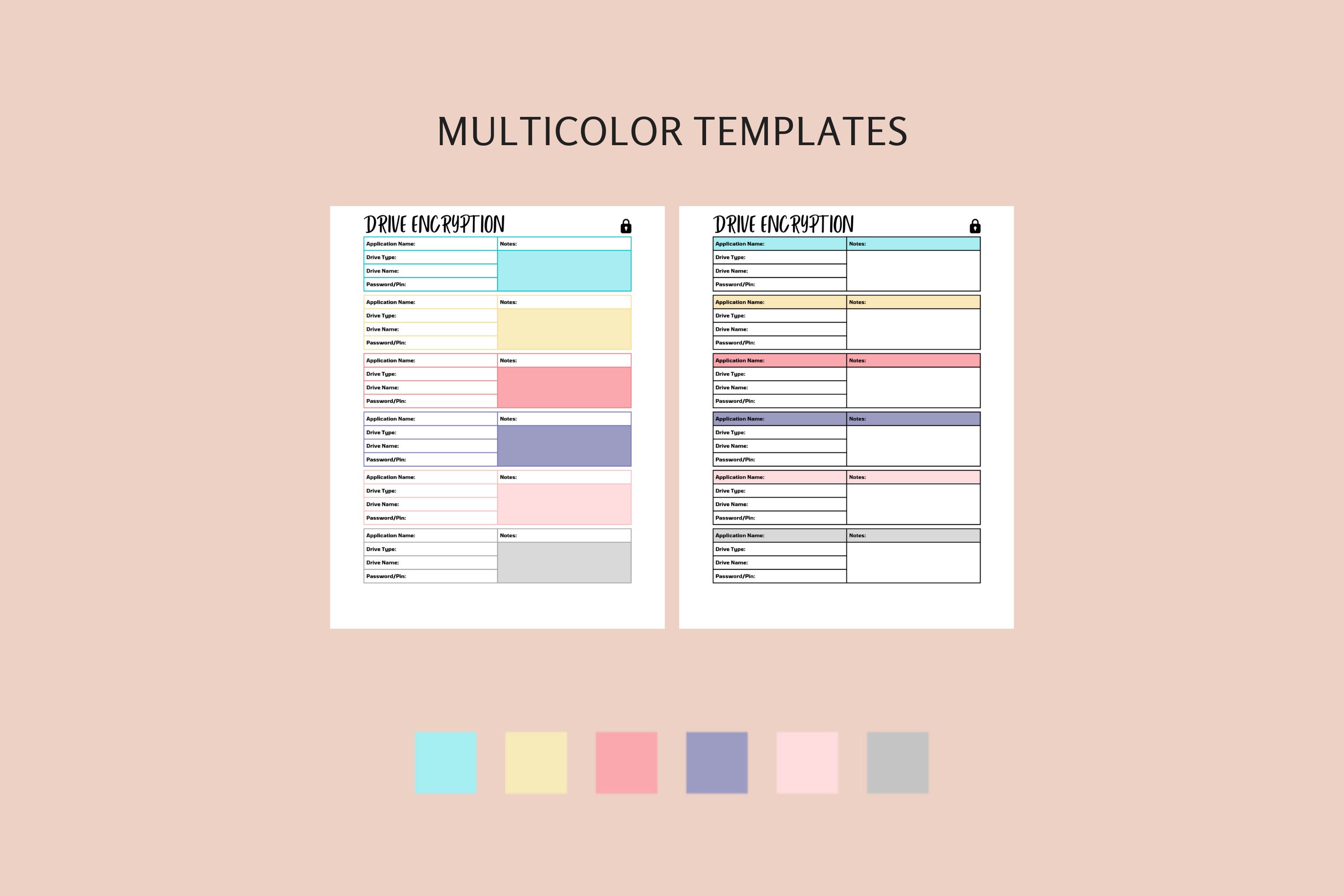 Editable, Printable Password Tracker Bundle, Password Log, Password ...