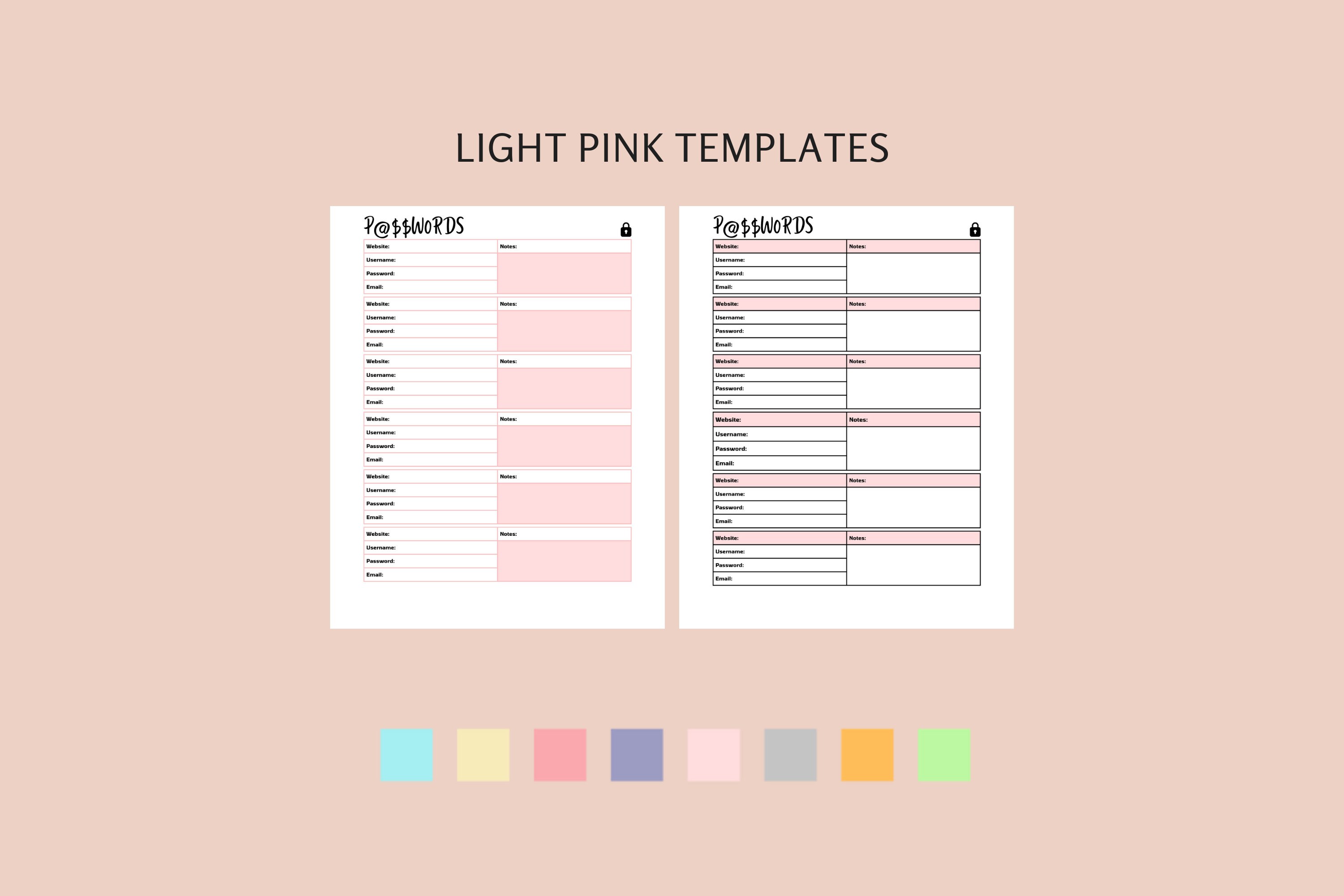 Editable, Printable Password Tracker Bundle, Password Log, Password ...