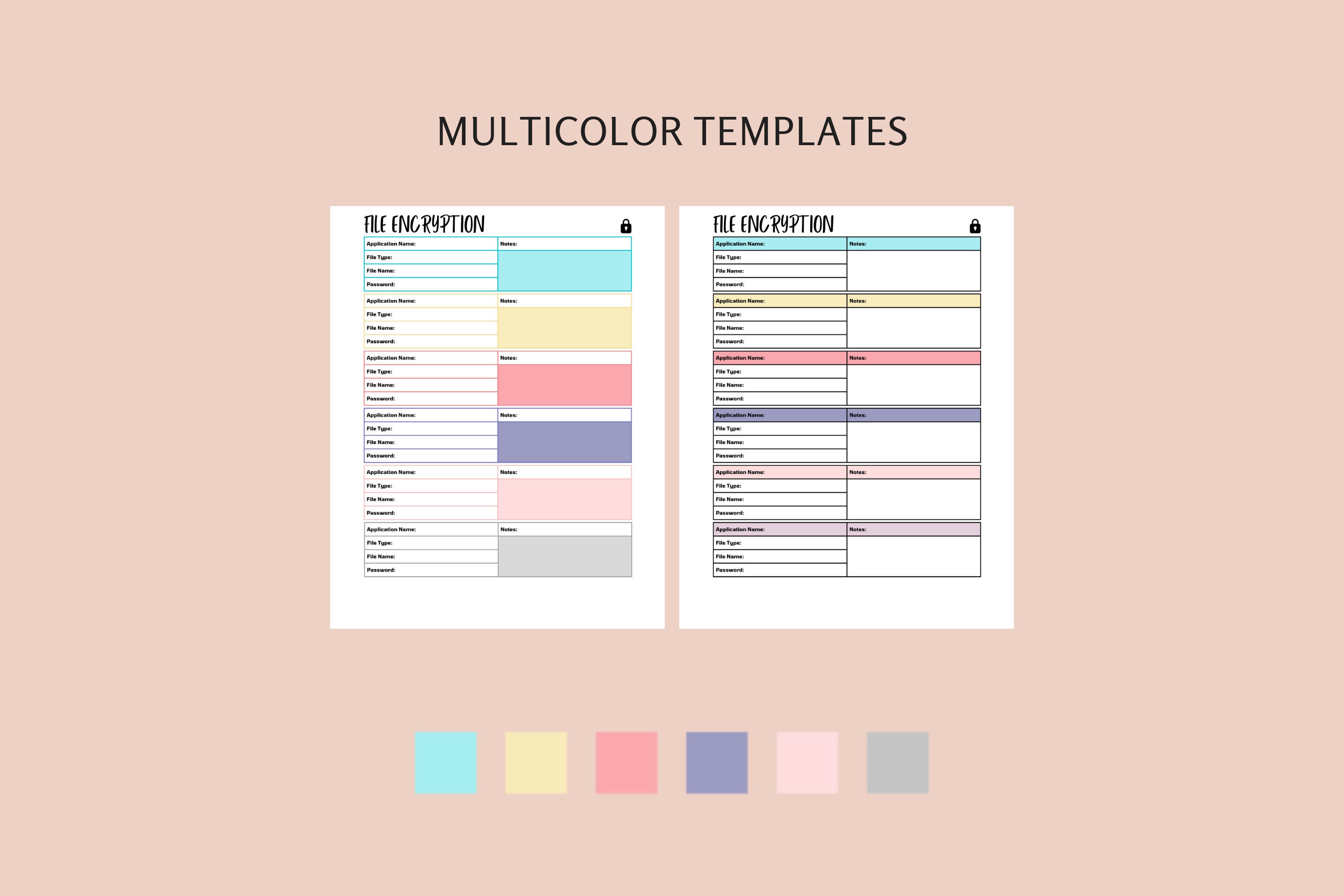 Editable, Printable Password Tracker Bundle, Password Log, Password ...