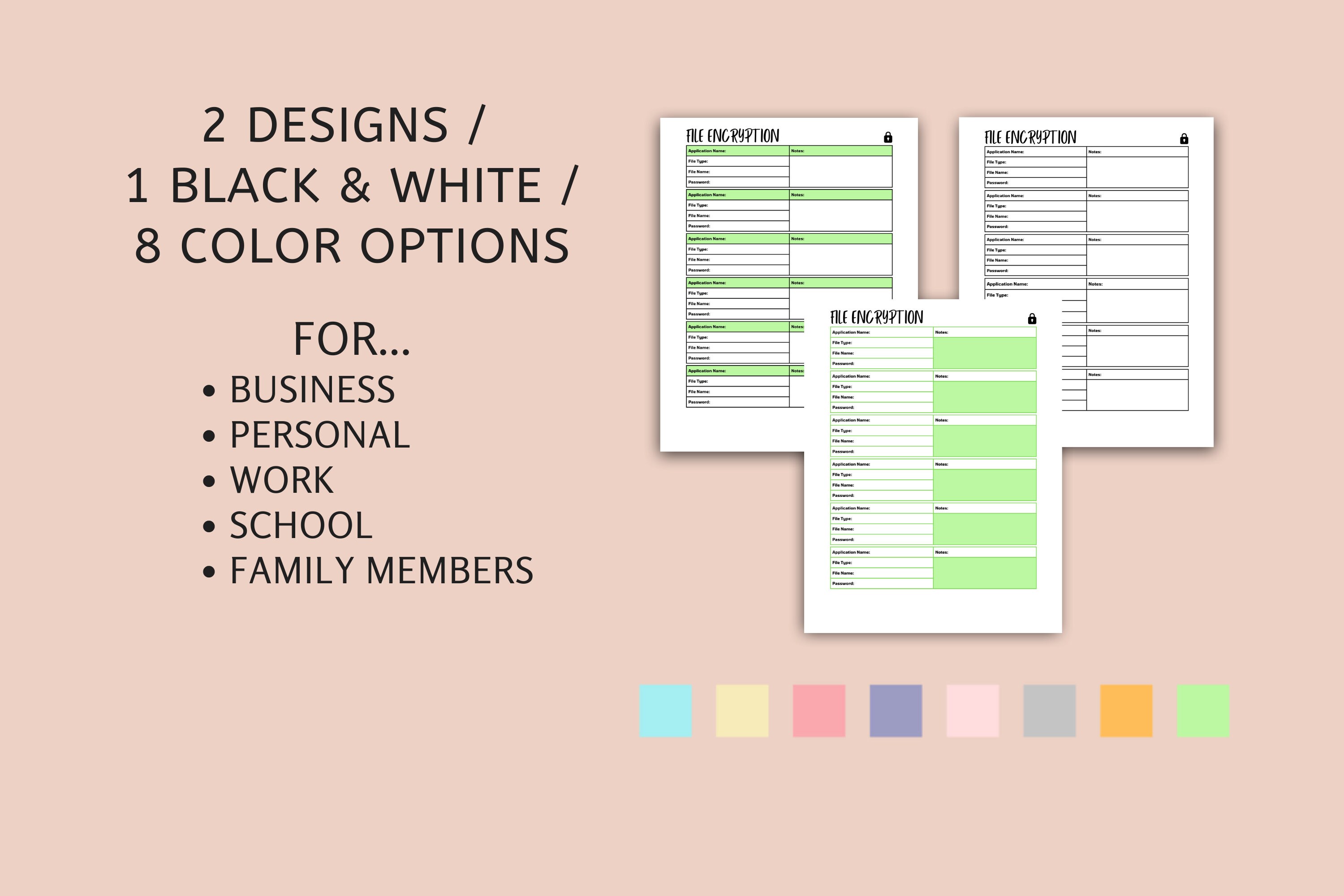 Editable, Printable Password Tracker Bundle, Password Log, Password ...