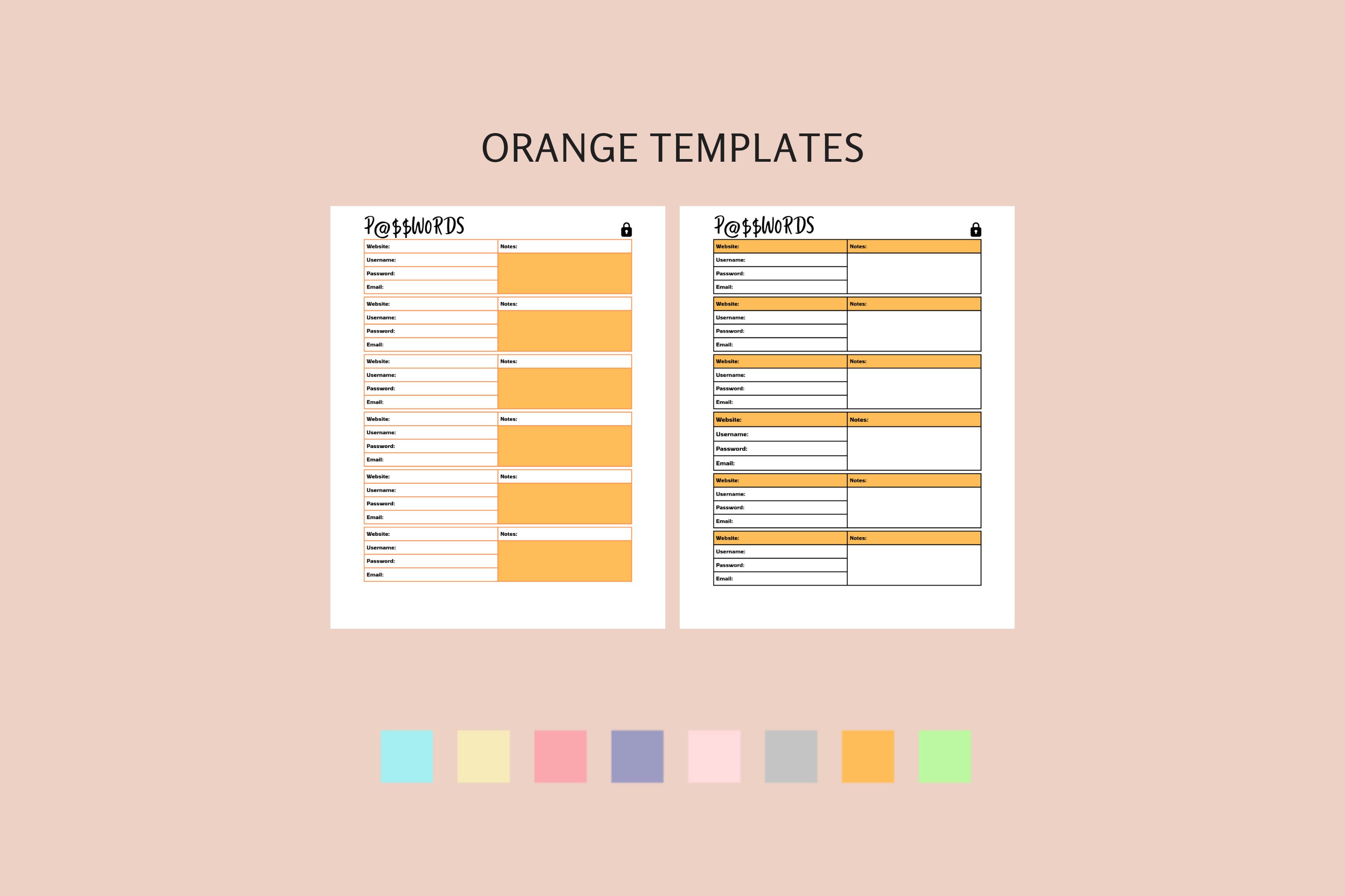 Editable, Printable Password Tracker Bundle, Password Log, Password ...
