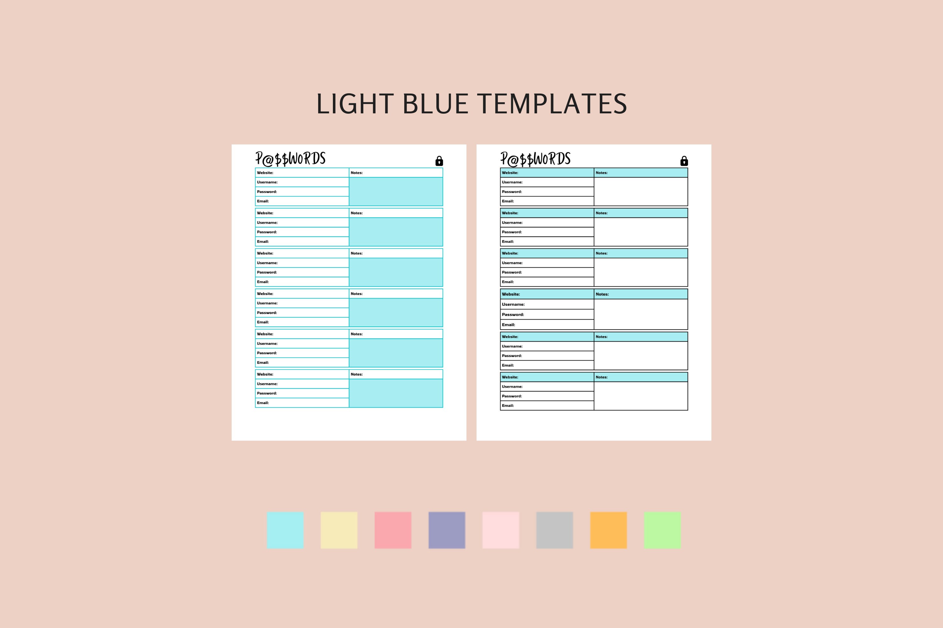 Editable, Printable Password Tracker Bundle, Password Log, Password ...