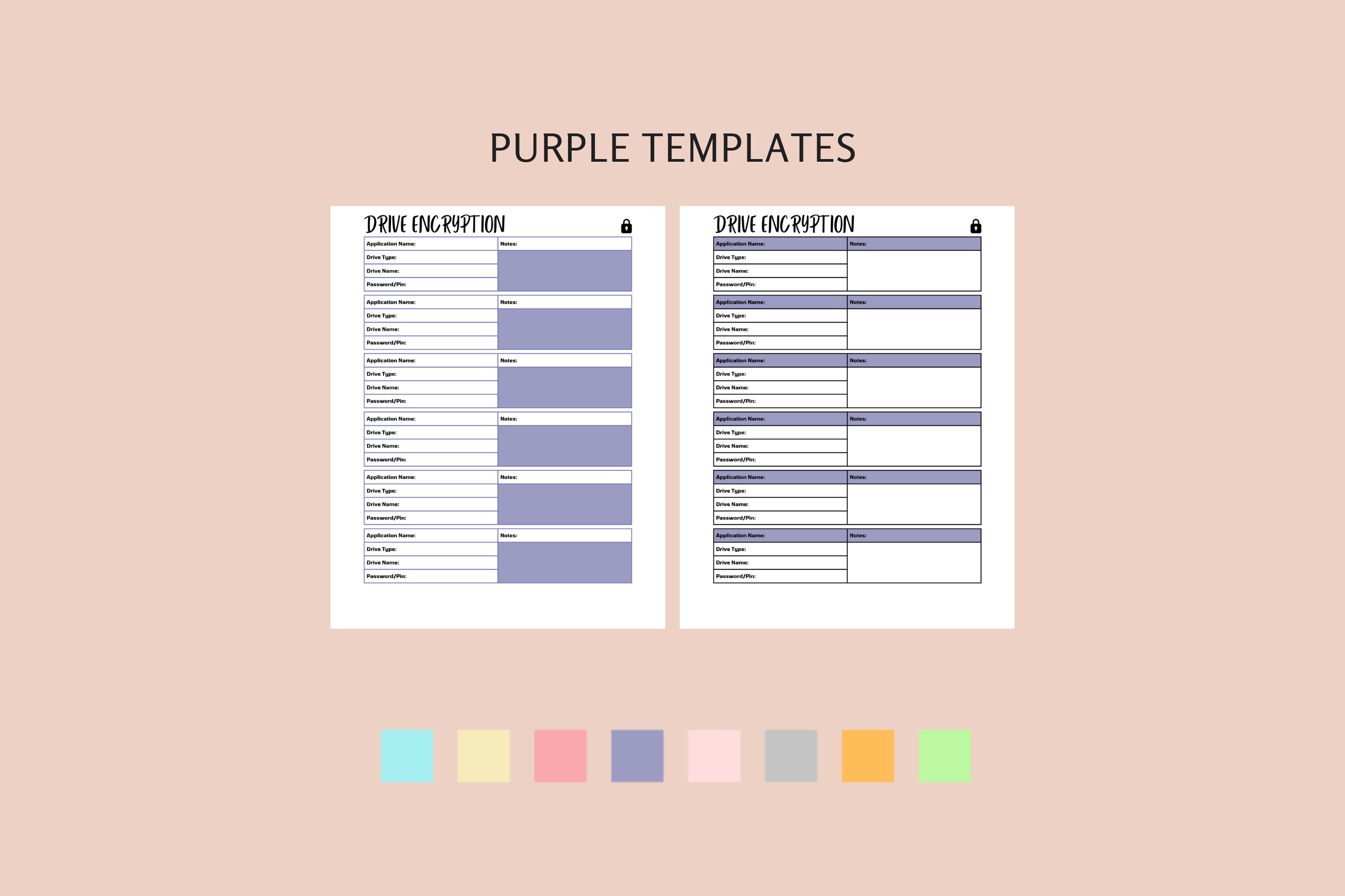 Editable, Printable Password Tracker Bundle, Password Log, Password ...