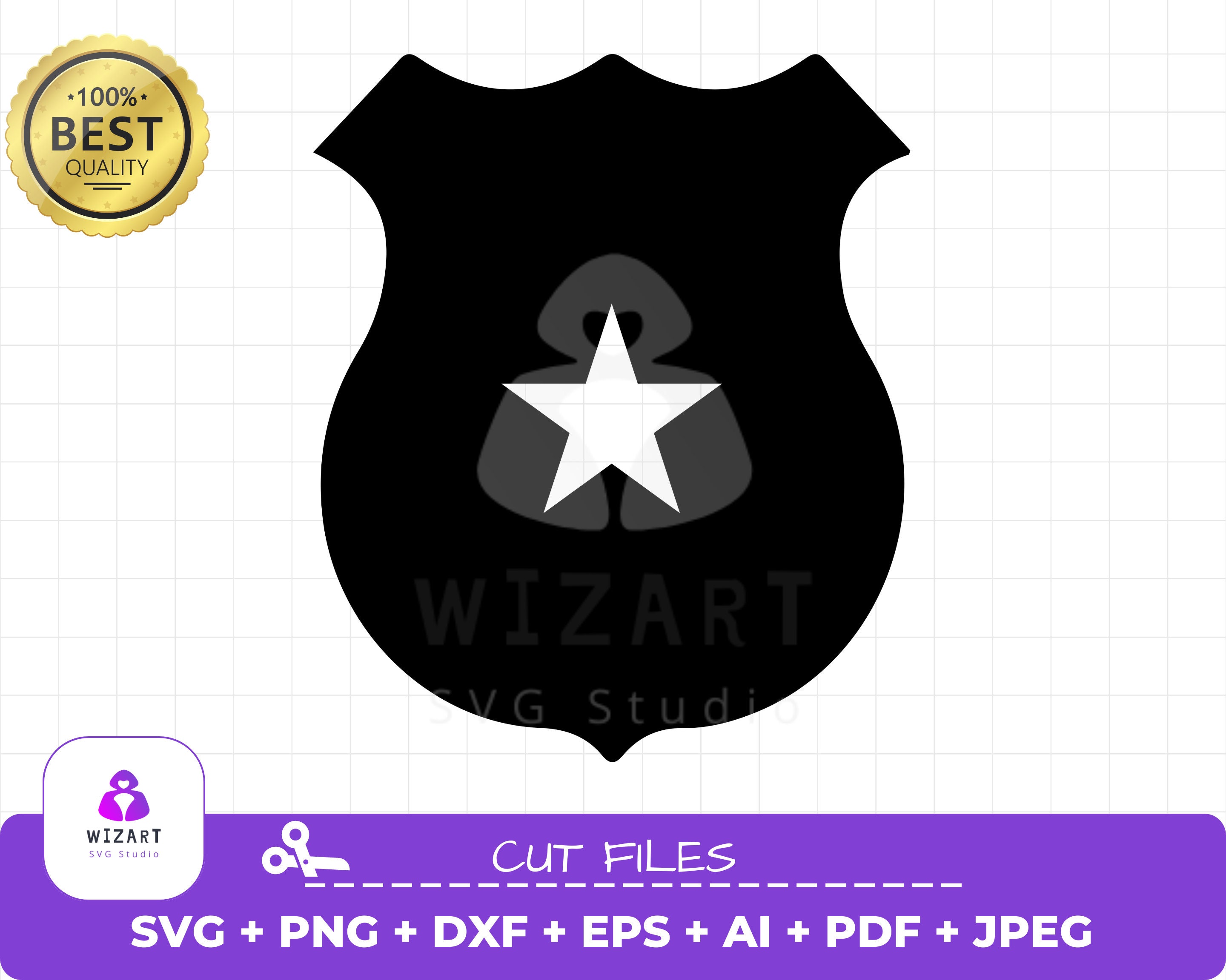 Police Badge Police Officer Badge SVG Instant Download Vinyl - Etsy Canada