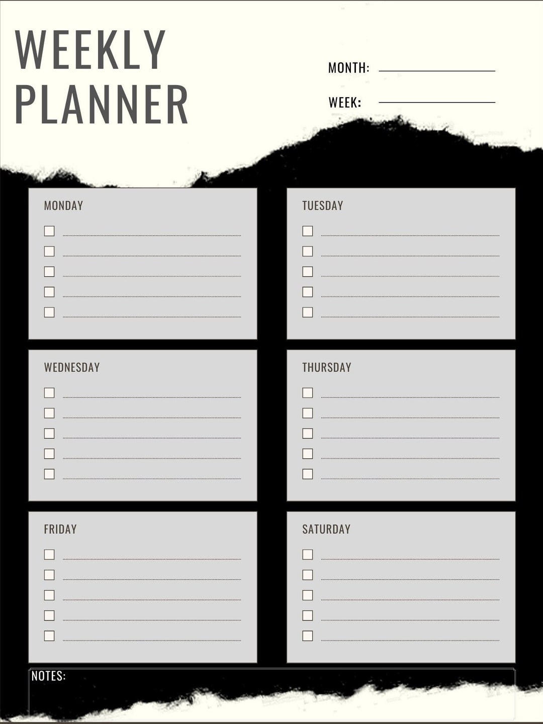 Super Simple Weekly Planner, Digital Download, Printable, Minimal - Etsy