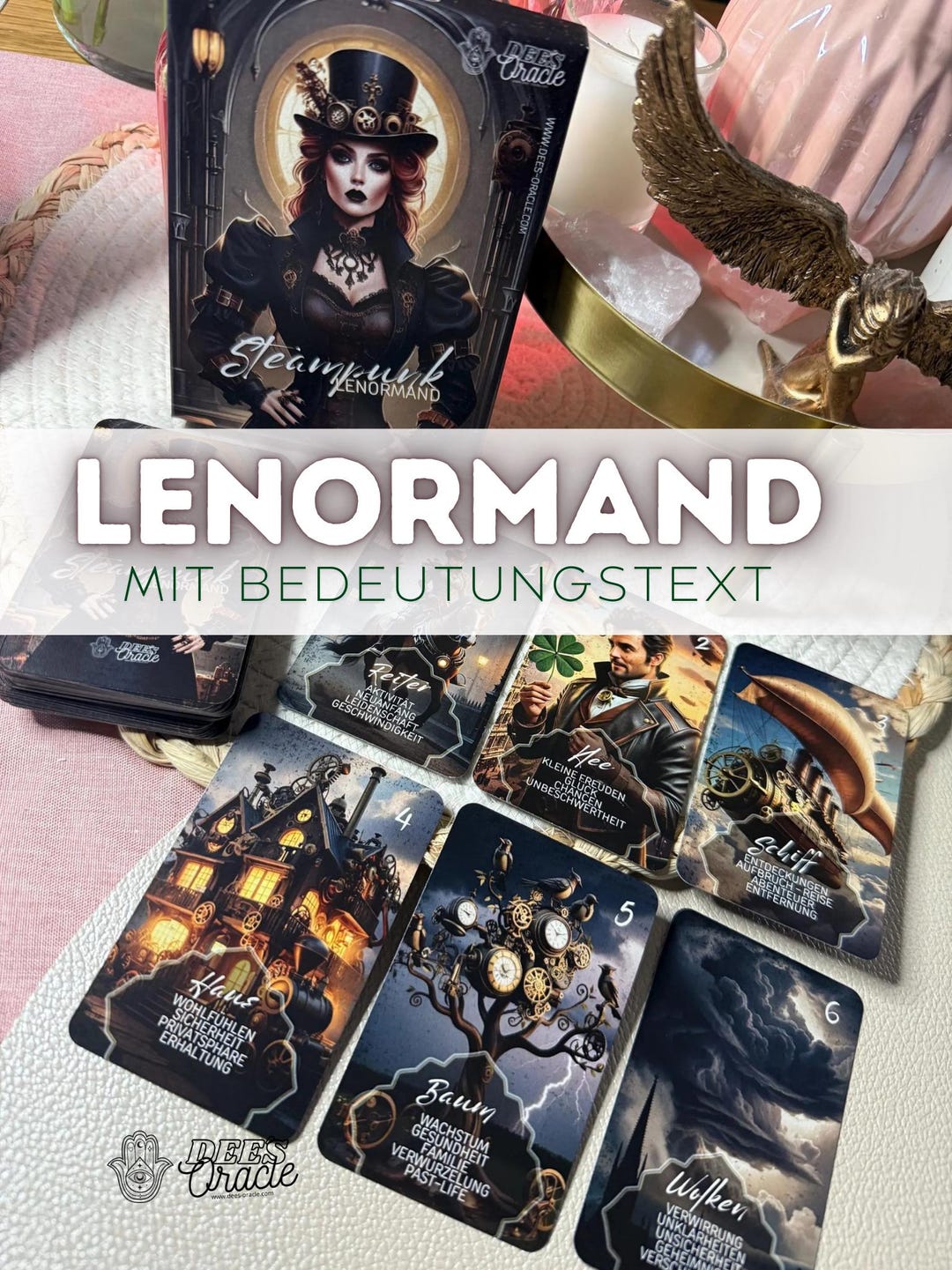 Steampunk Gothic Lenormand With Interpretation Text for Beginners and ...