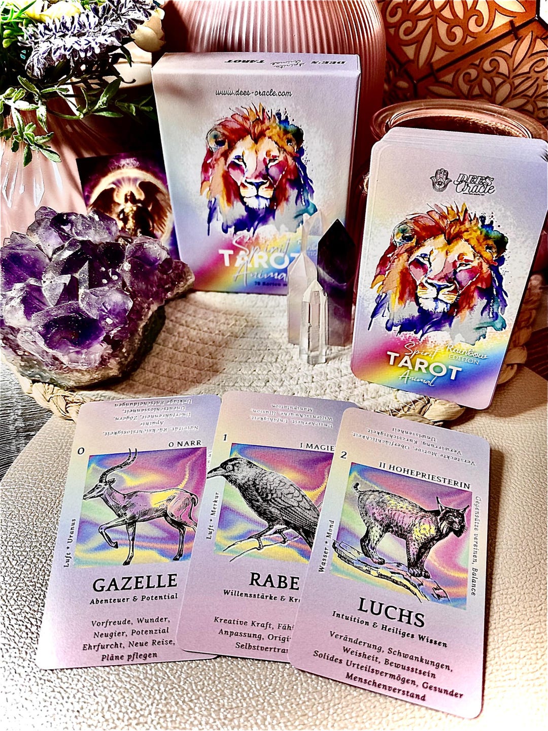 Dees Rainbow Spirit Animal Tarot Modern Design With Printed Meaning ...