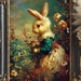Victorian Rabbit Lady Charming Floral Vintage Classic Artwork, St ...