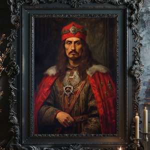Vlad Tepes the Impaler Portrait Oil Painting Giclee Print, Dracula Vampire Art Poster Print ...