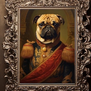 Gothic Pug Dog Victorian Rennasaince Gentleman Fine Art Giclee, Vintage ...