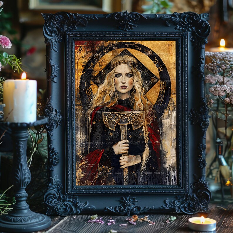 Freya Norse Goddess Art Print Viking Wall Art Norse Mythology Pagan ...