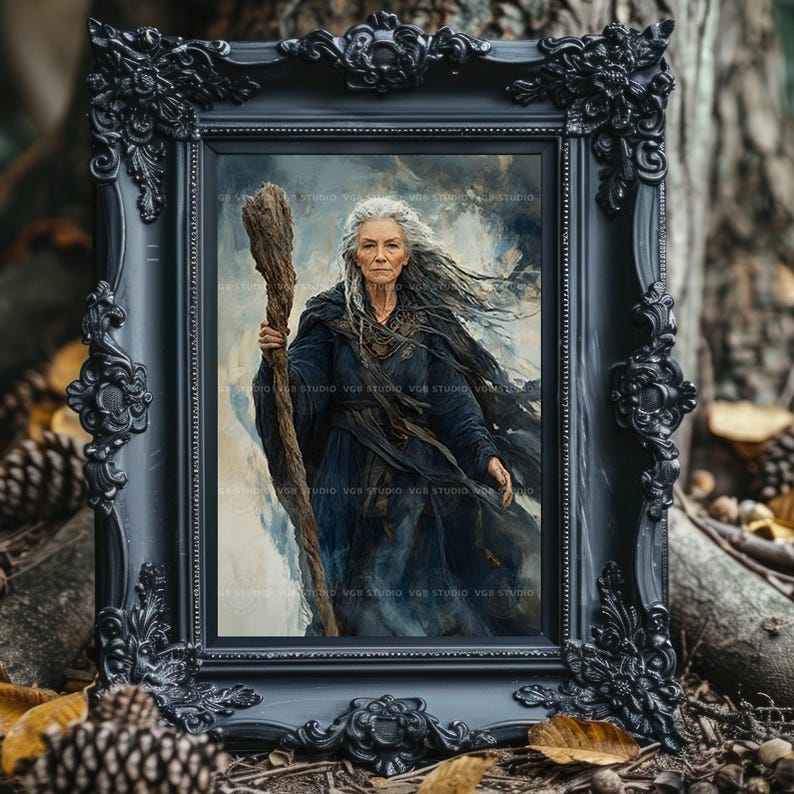 Cailleach Goddess of Winter and Storms Art Print, Powerful Celtic Crone ...