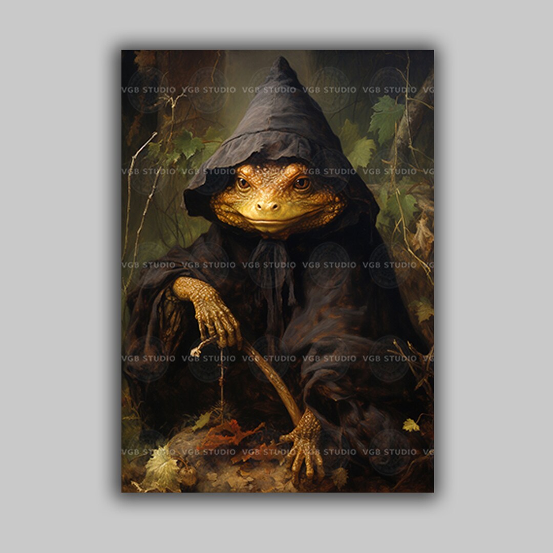 Toad Witch Gothic Victorian Print, Renaissance Frog Portrait Poster ...