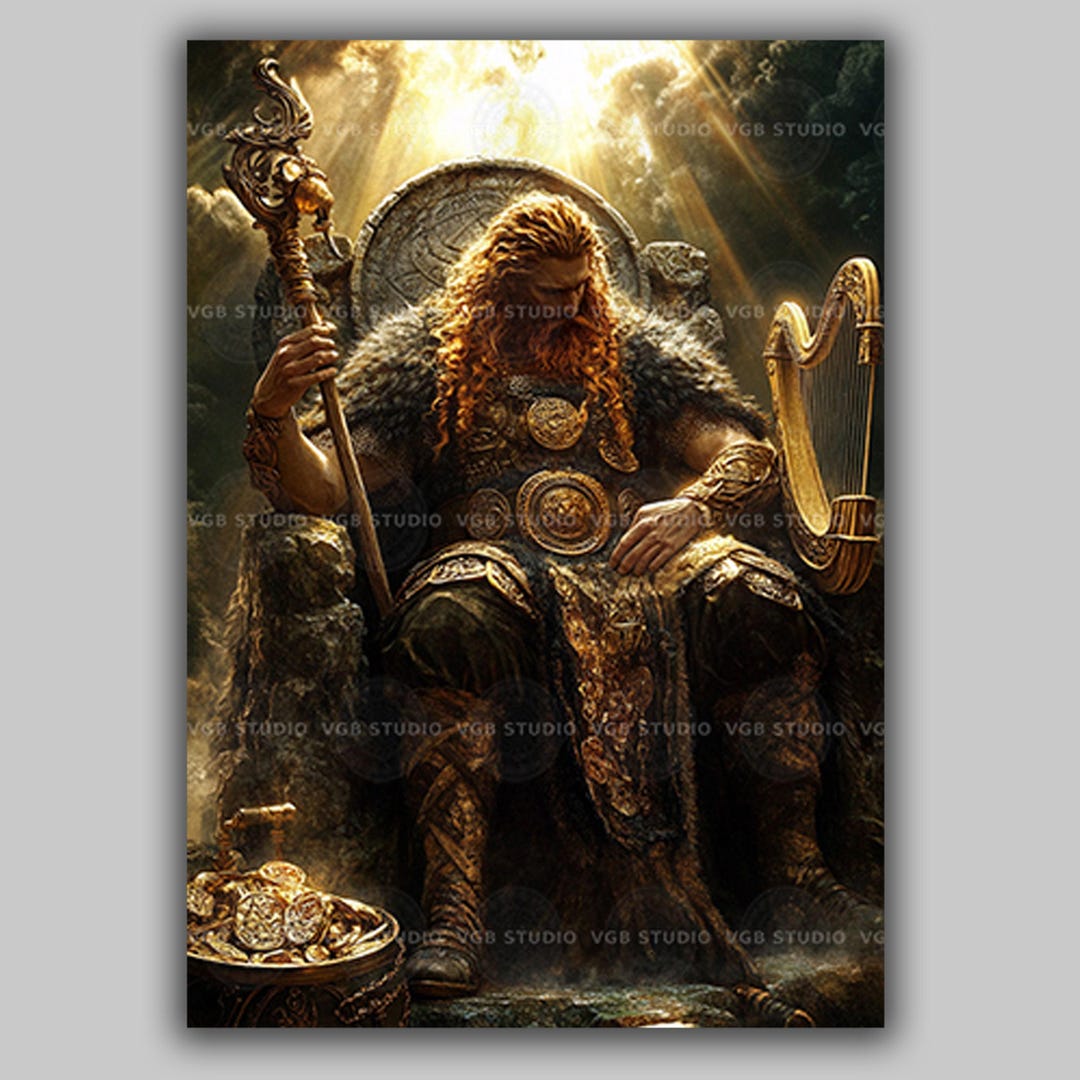 The Dagda Celtic All Father God of Strength Abundance and Wisdom Harp ...