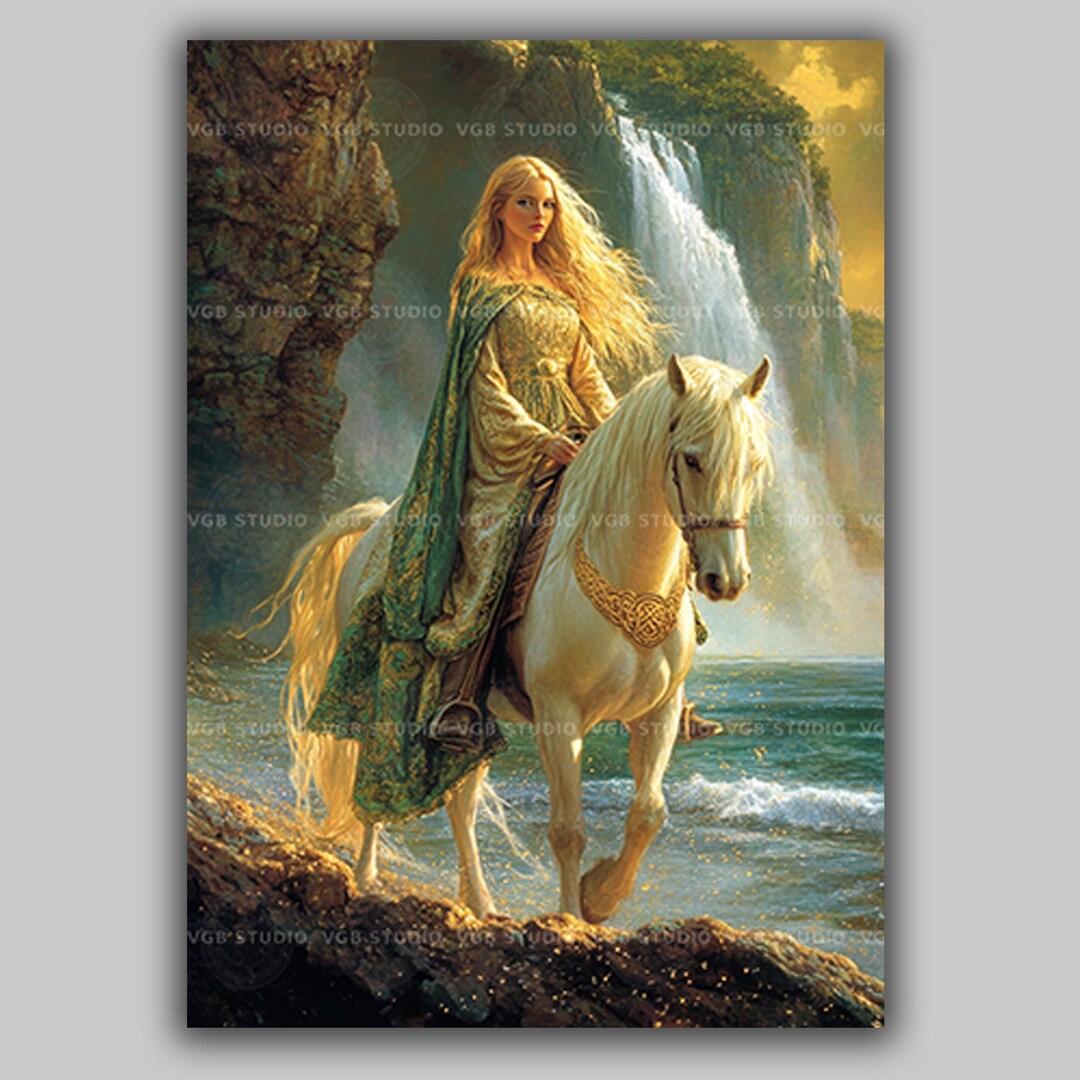 Niamh Celtic Goddess Art, Irish Mythology Print, Golden-haired Maiden ...