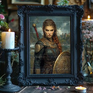 Scathach Celtic Battle Goddess Art Print, Fierce Female Protector Wall ...