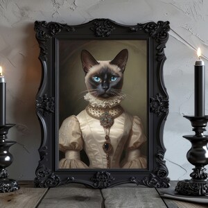 Siamese Cat Gothic Victorian Portrait, Classy Cat Goth Vintage Poster ...
