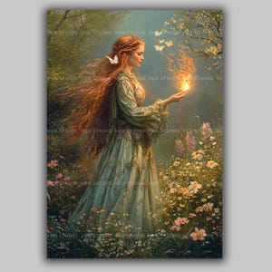 Brigid Art Print Irish Goddess of Flame Healing Spring and Poetry Pagan ...