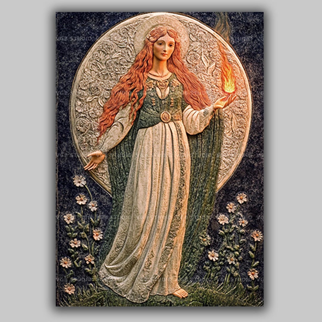 Brigid Celtic Goddess of Poetry Wisdom Healing Deity Fine Art Giclee ...
