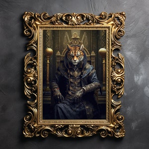 Gothic Tiger Victorian Sorcerer Black Magic Vintage Poster, Dark ...