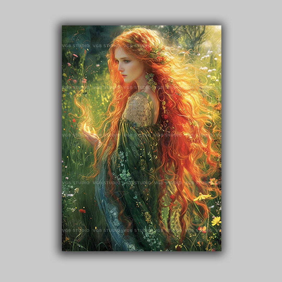 Brigid Celtic Goddess of Fire Poetry and Healing Art Print Pagan Deity ...