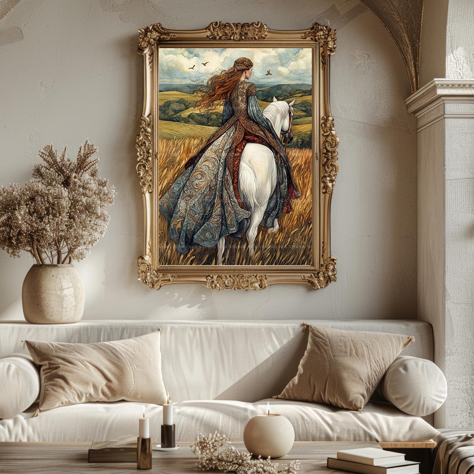 Rhiannon Wall Art Celtic Horse Goddess Print Welsh Mythology Fantasy ...