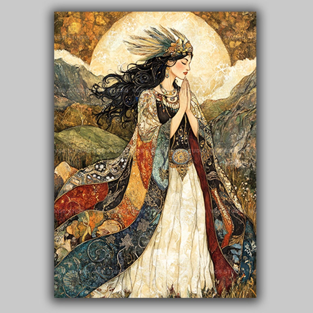 Pachamama Art Print Andean Earth Goddess Wall Decor Nature Spirit ...