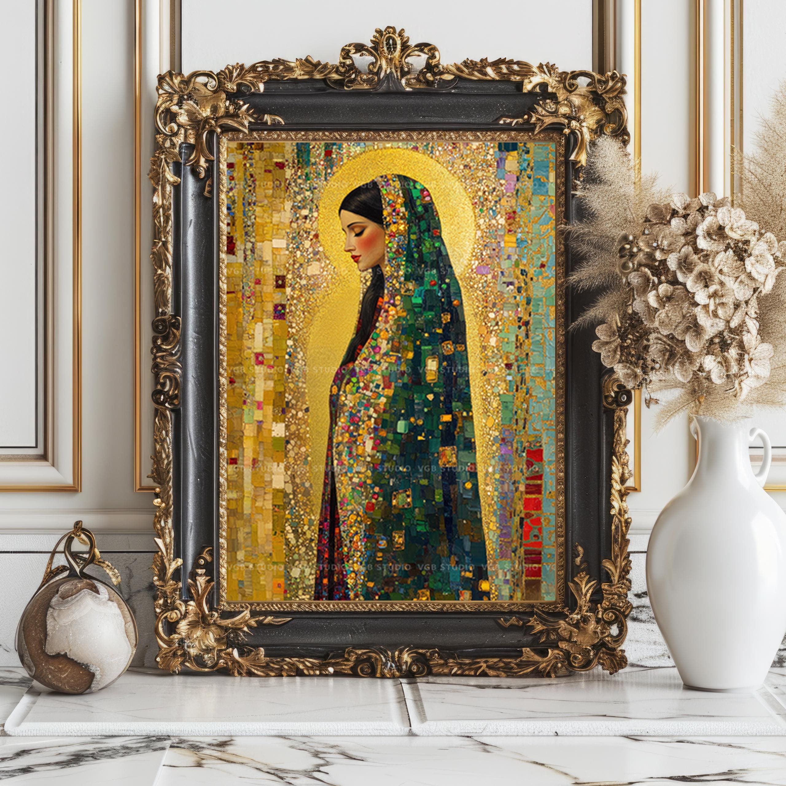 Mary Magdalene Art Print Mosaic Icon Religious Decor Sacred Woman ...