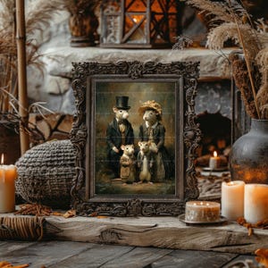 Victorian Rat Family Art Print Whimsical Animal Portrait Vintage Rodent ...