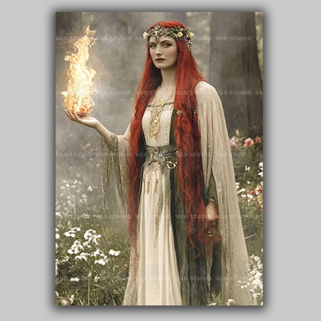 Brigid Celtic Goddess of Spring Fire Poetry and Healing Art Print in ...