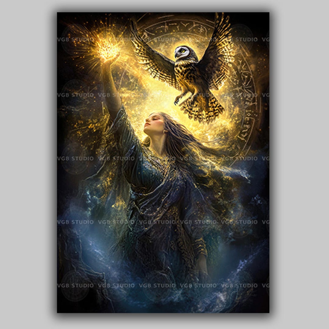 Sophia Goddess Art Print Divine Wisdom Greek Gnostic Woman Owl Magic ...