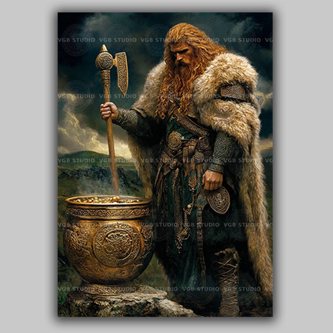 The Dagda Celtic God of Power Fine Art Print, Mighty Warrior and King ...