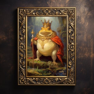 King Frog Royal Gothic Victorian Print, Renaissance Toad Portrait ...