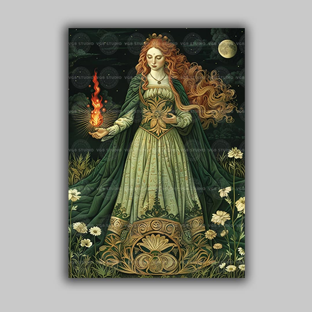 Brigid Celtic Pagan Goddess of Healing Print, Poetry Wisdom Deity Fine ...