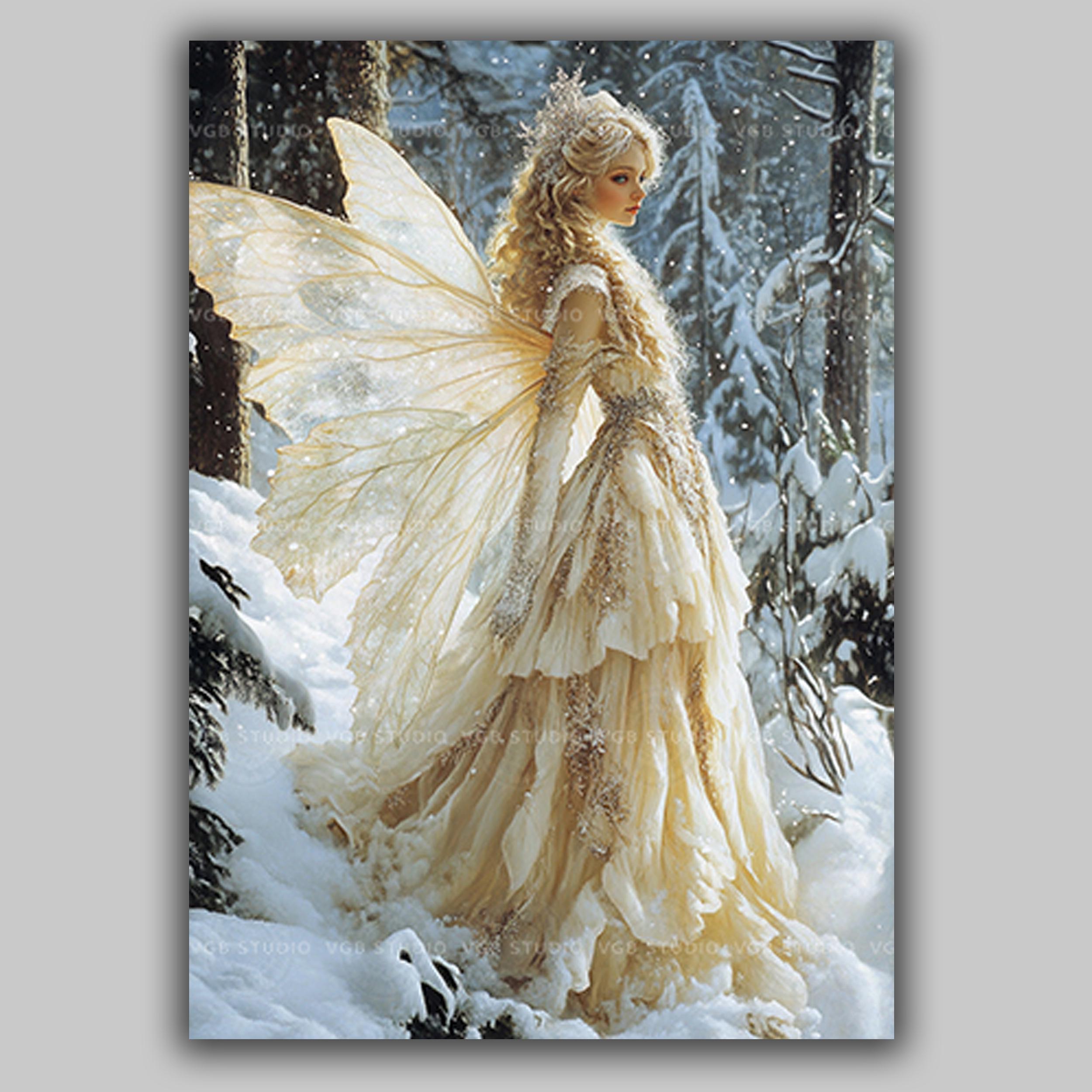 Winter Fairy Art Print Snow Forest Angelic Fantasy Artwork Frost ...