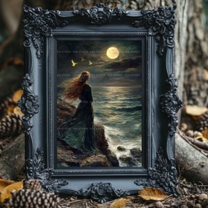 Cliodhna Magical Birds Trio Under the Moon Art Print, Mystical Celtic ...