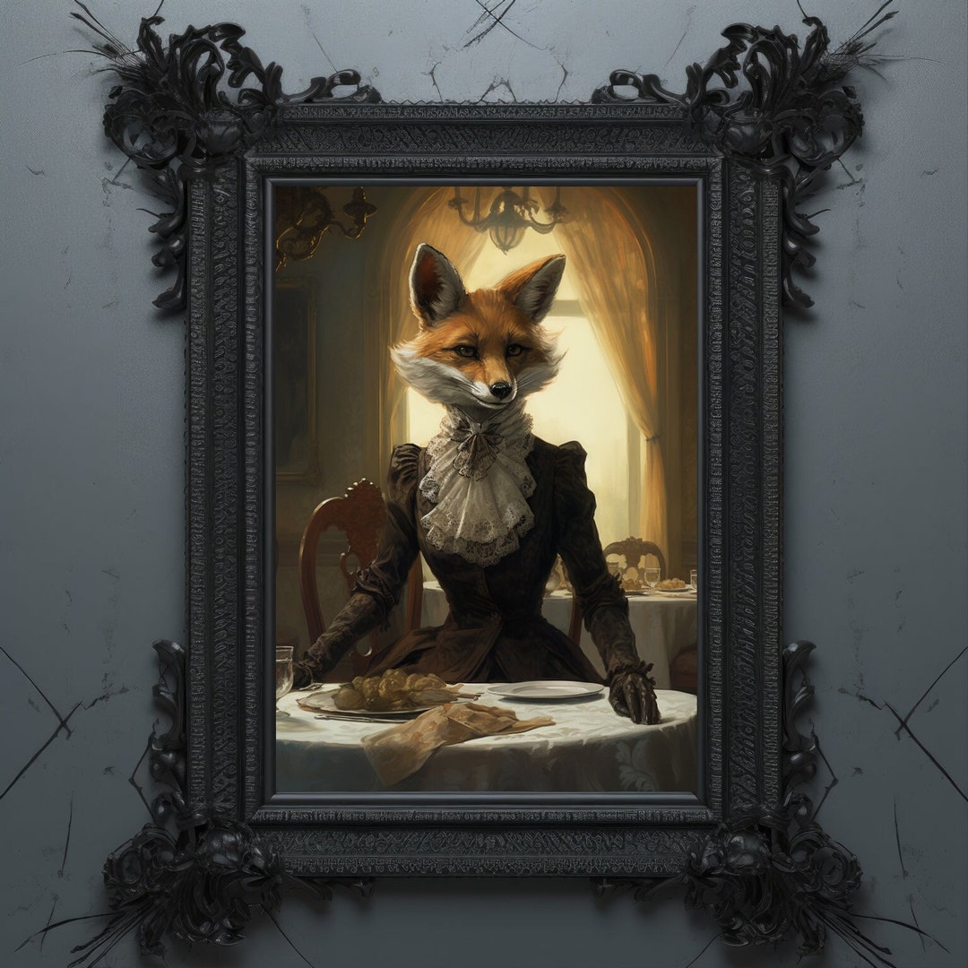 Fox Gothic Vixen Victorian Lady Goth Vintage Poster Fox - Etsy