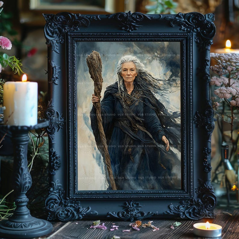 Cailleach Goddess of Winter and Storms Art Print, Powerful Celtic Crone ...