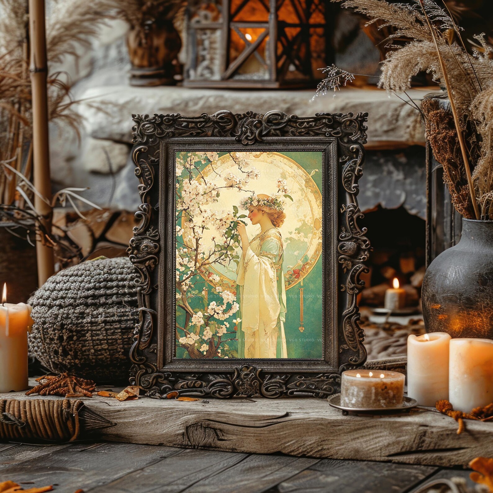 Thallo Flora Horae Greek Goddess Art Print Spring Blossom Wall Decor ...