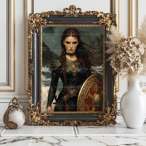 Scathach Celtic Warrior Goddess Art Print, Dark Feminine Power Artwork ...