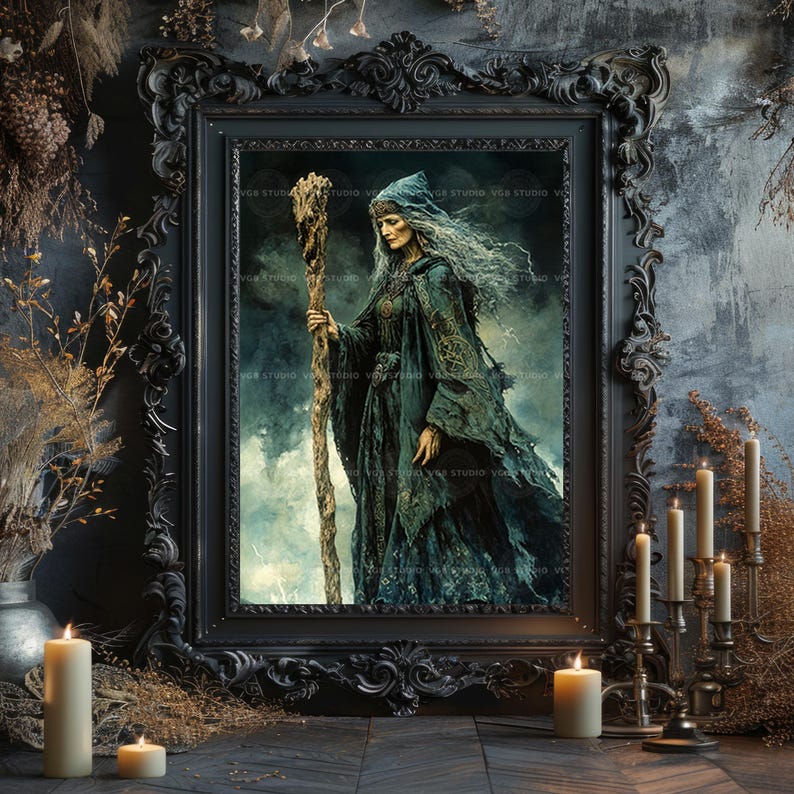 Cailleach Celtic Winter Goddess Ancient Crone of Storms and Wisdom Art ...