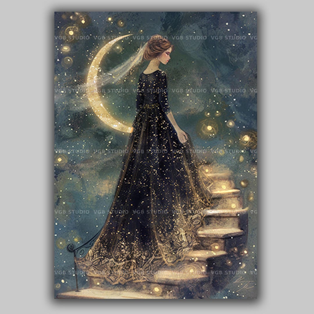 Selene Moon Goddess Art Print Greek Myth Wall Decor Lunar Priestess ...