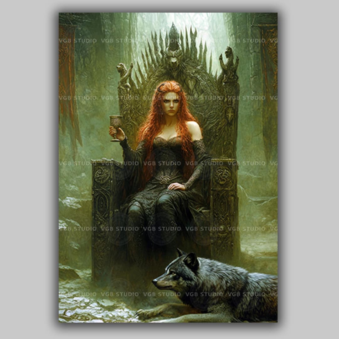 Queen Medb Irish Mythology Warrior,maeve Celtic Legend Throne and Wolf ...