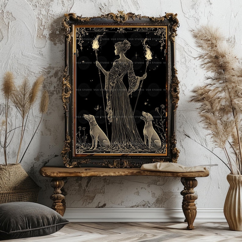 Hecate Witchcraft Night Greek Goddess Art Nouveau Crossroads Magic ...