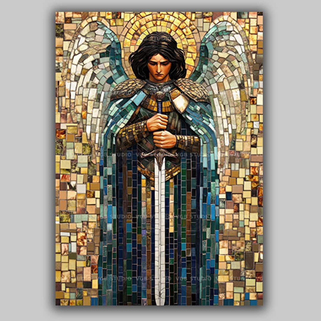 Archangel Michael Angel of Protection Justice and Strength Mosaic Wall ...