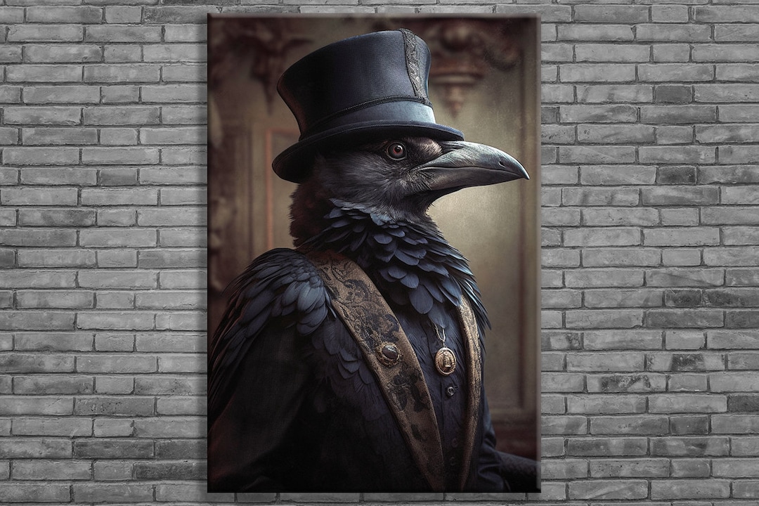 Gothic Crow, Gothic Raven, Art Poster Print, Vintage Poster, Canvas ...